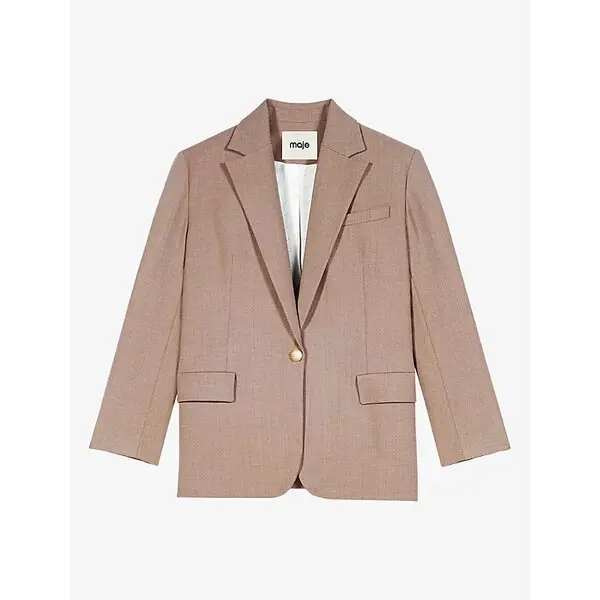 Maje Notch-lapel Oversized-fit Woven Blazer