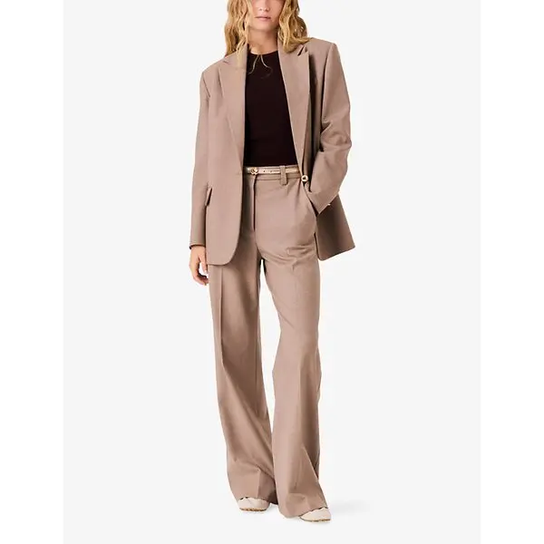 Maje Notch-lapel Oversized-fit Woven Blazer