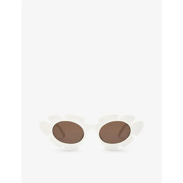 Loewe X Paula's Ibiza G000270x03 Flower-shaped Acetate Sunglasses - Ivory