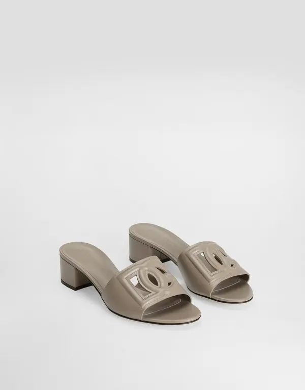 Dolce & Gabbana Karol Smooth Calfskin Mules Sandals And Wedges Leather - Beige