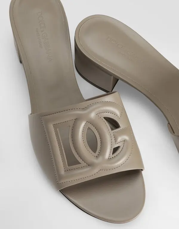 Dolce & Gabbana Karol Smooth Calfskin Mules Sandals And Wedges Leather - Beige