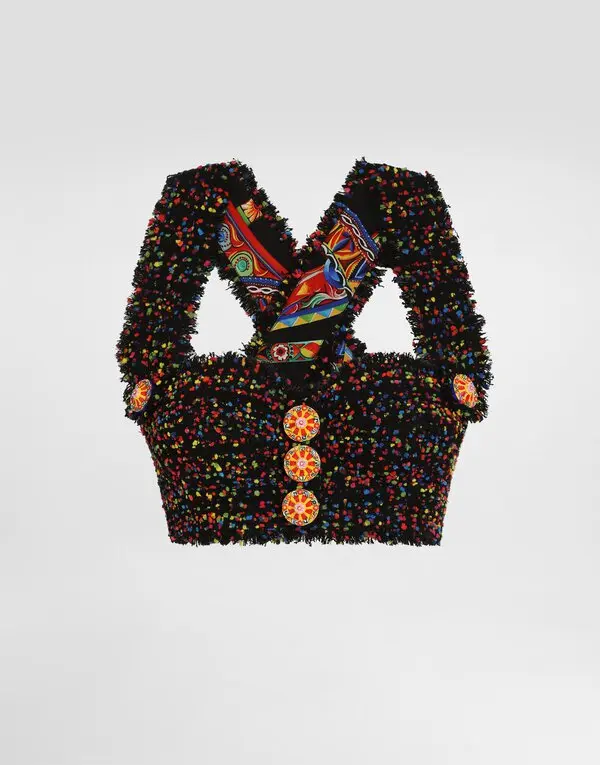 Dolce & Gabbana Tweed Top Shirts And Tops
