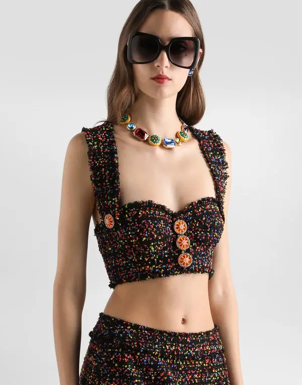 Dolce & Gabbana Tweed Top Shirts And Tops