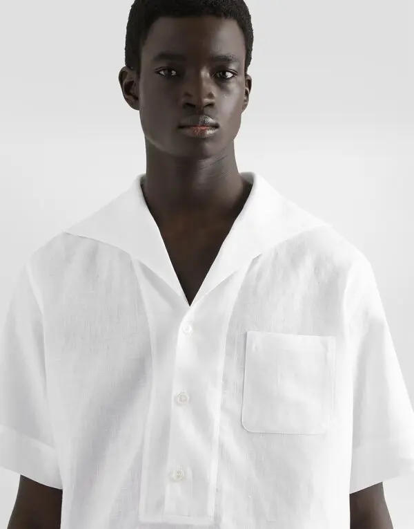 Dolce & Gabbana Three-button Short-sleeved Linen Shirt Shirts Linen