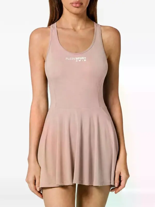 PLEIN SPORT Logo-print Racerback Mini Dress