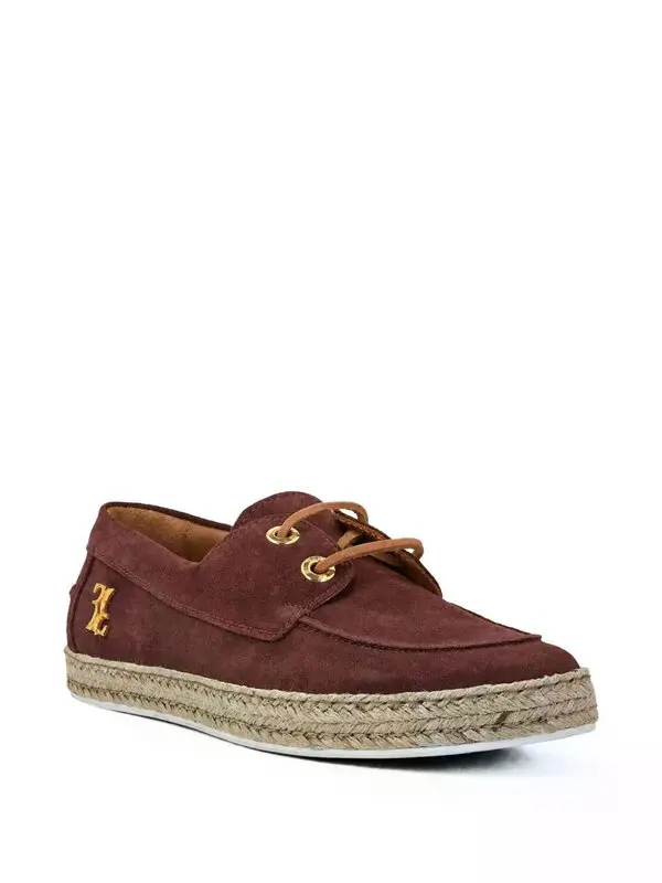 BILLIONAIRE Suede Raffia-trim Loafers