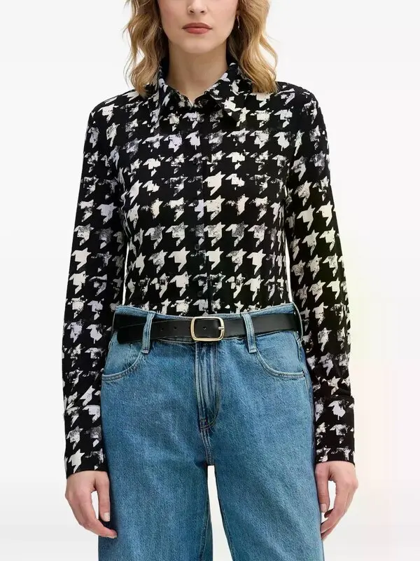 Sisley Houndstooth Buttoned Shirt