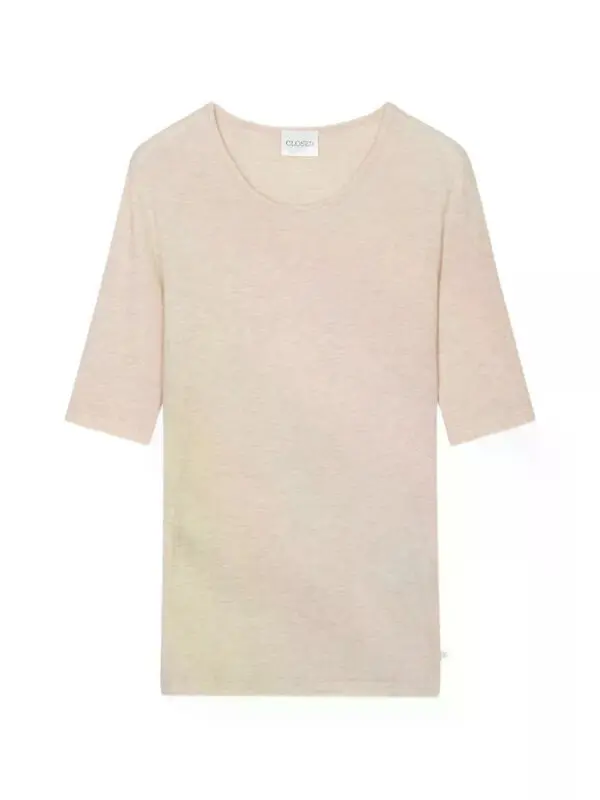 Closed Ribbed Elbow-sleeve T-shirt