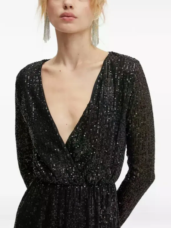 MORGAN Sequin-embellished Wrap Mini Dress