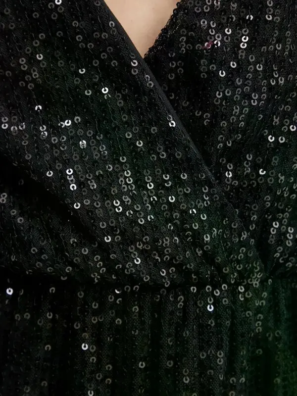 MORGAN Sequin-embellished Wrap Mini Dress