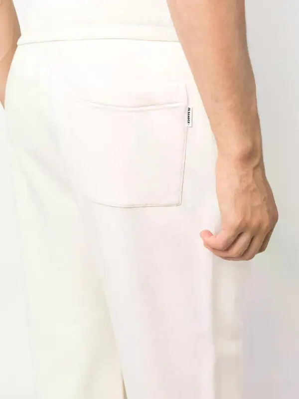 JIL SANDER Drawstring-waistband Cotton Trousers - Neutrals