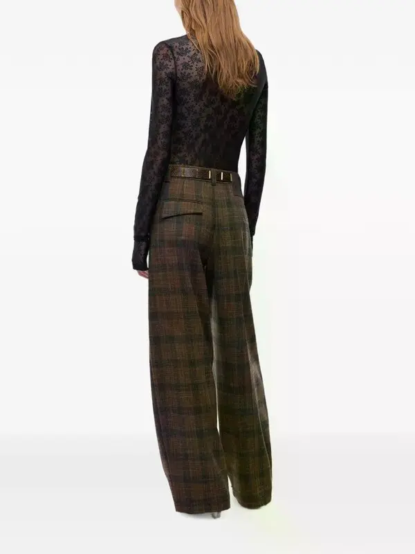 Pinko Check-pattern Wide-leg Trousers