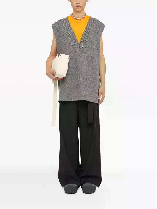 JIL SANDER Two-tone Layered Knitted Vest