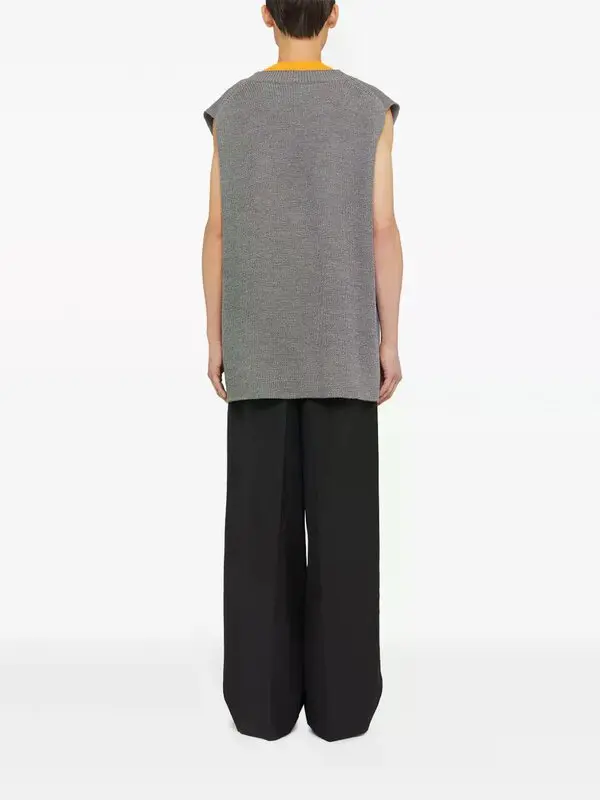 JIL SANDER Two-tone Layered Knitted Vest