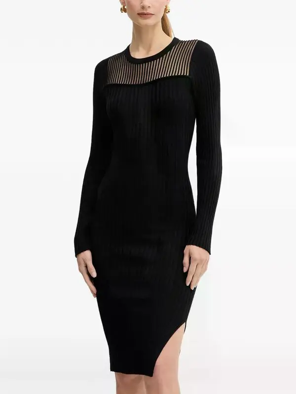 MORGAN Striped Ribbed Dress