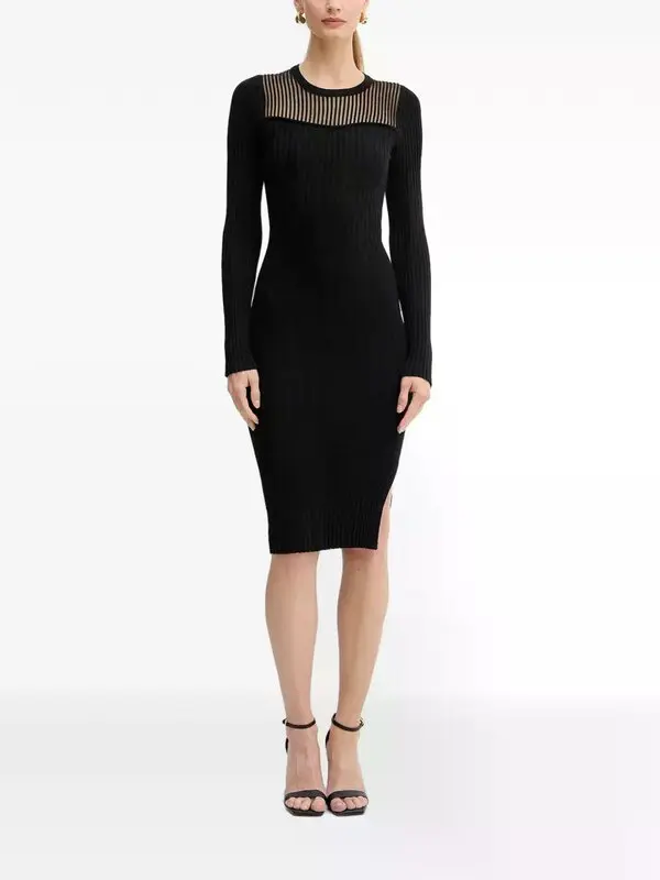 MORGAN Striped Ribbed Dress