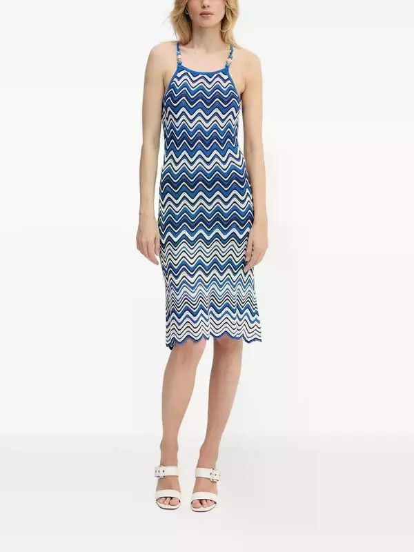 MORGAN Beaded-strap Zigzag Midi Dress
