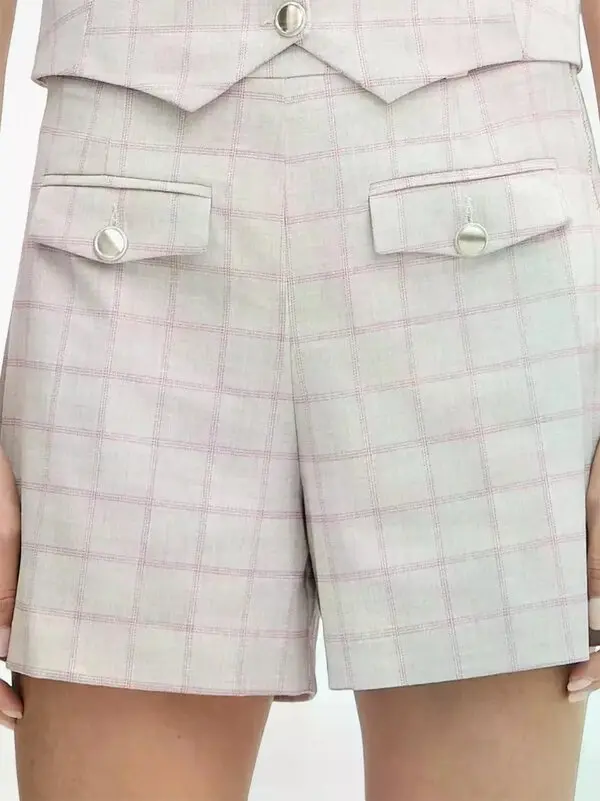 MORGAN Sholof Button Plaid Shorts