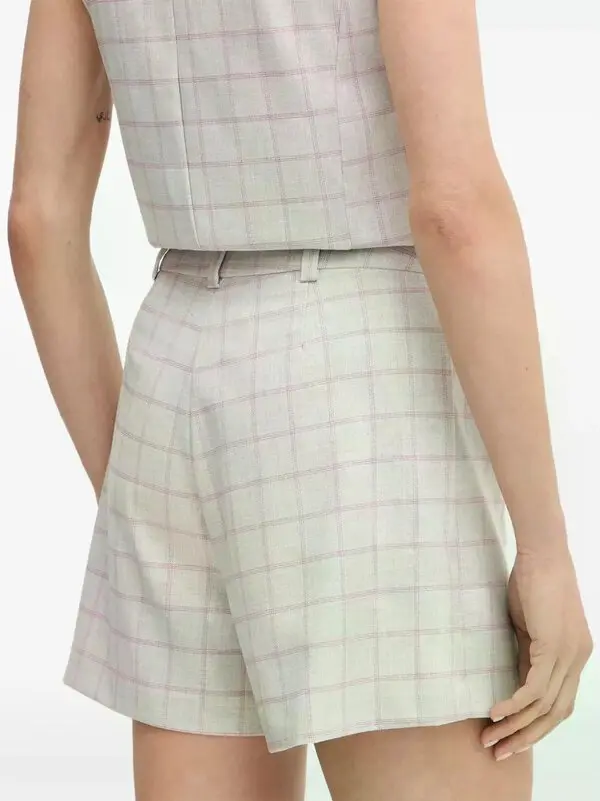 MORGAN Sholof Button Plaid Shorts