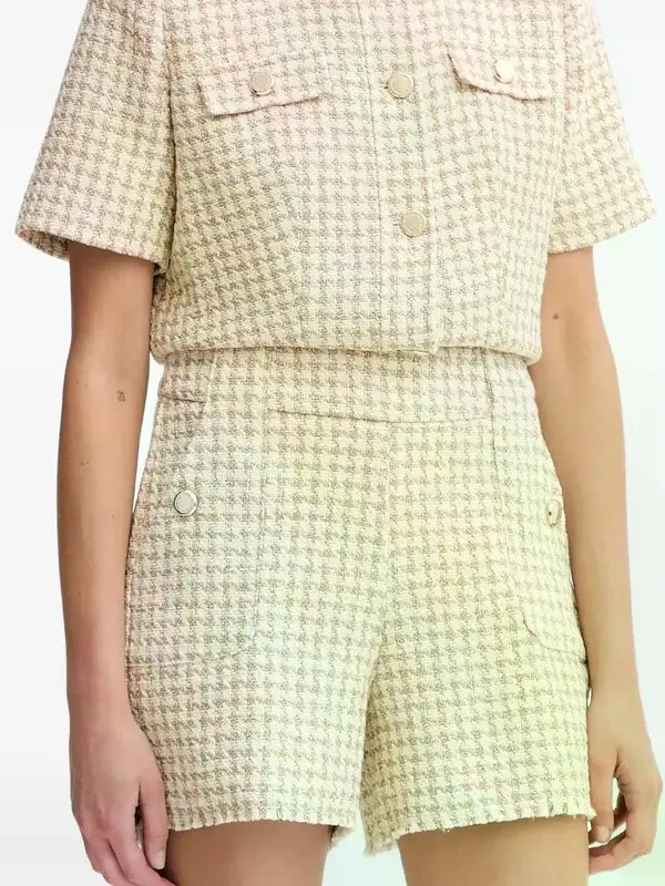MORGAN Buttoned Tweed Shorts - Neutrals