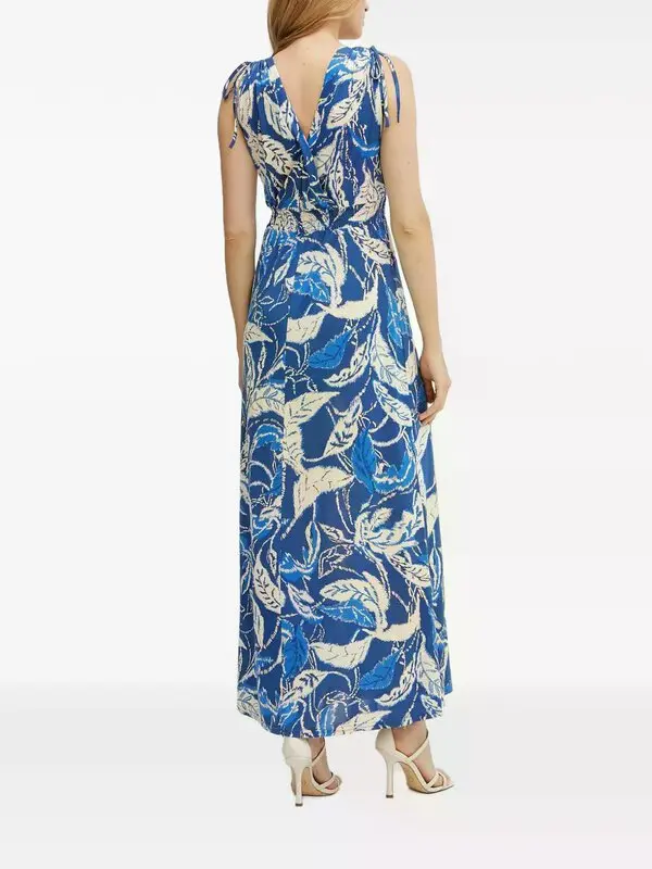MORGAN Leaf-print Sleeveless Maxi Dress