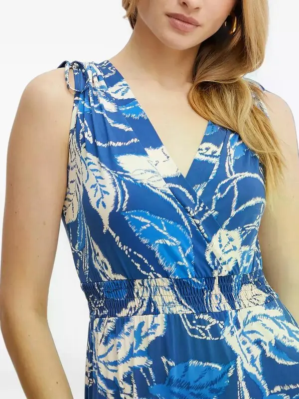 MORGAN Leaf-print Sleeveless Maxi Dress