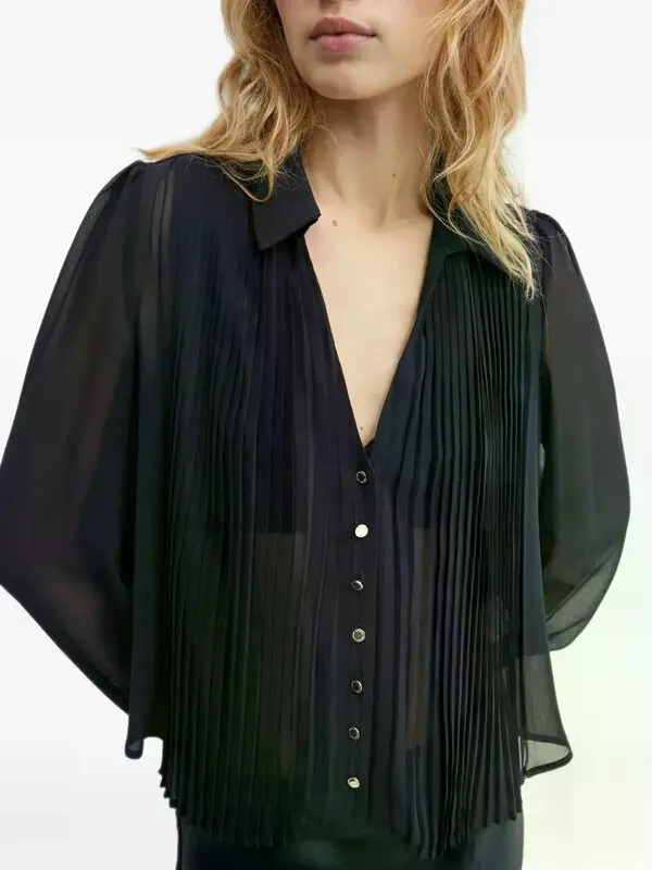 MORGAN Pleated Buttoned Blouse