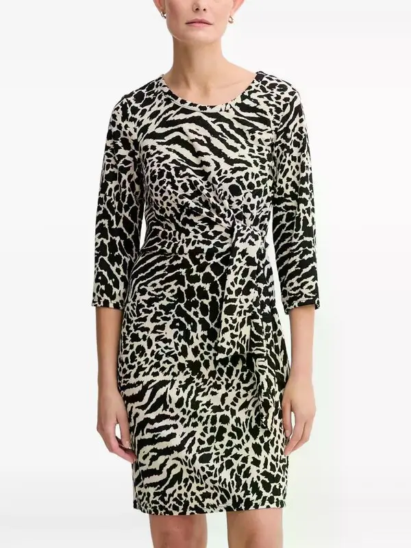 MORGAN Reol Animal-print Knotted Mini Dress