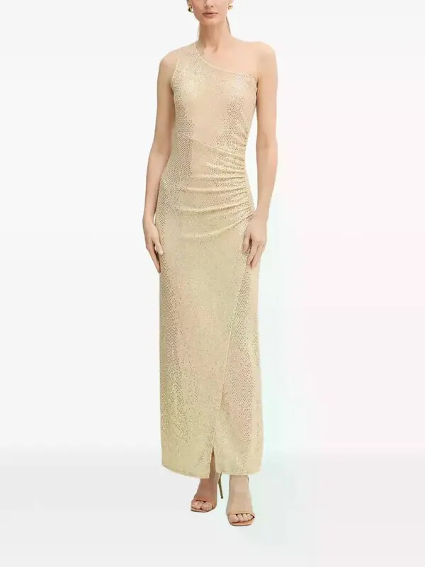 MORGAN One-shoulder Sequin-embellished Maxi Dress - Neutrals