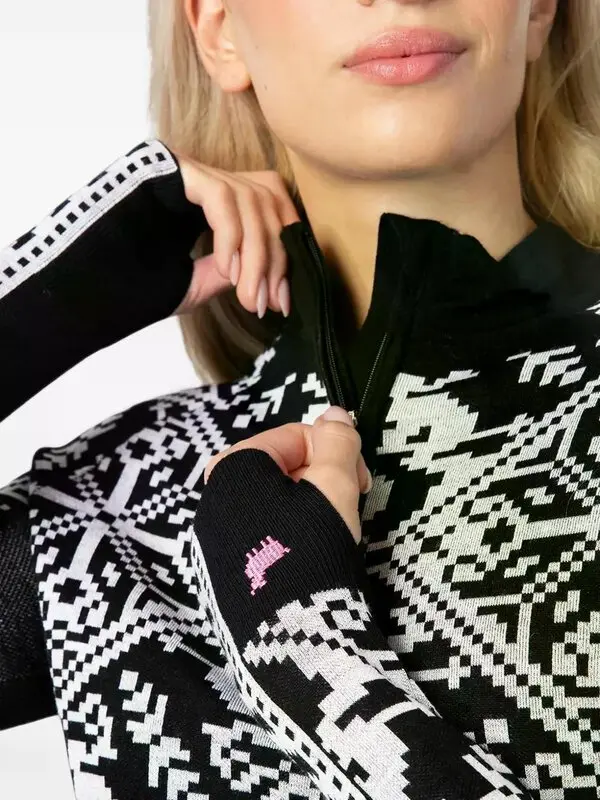 Kari Traa Saga Geometric-pattern Half-zip Base Layer