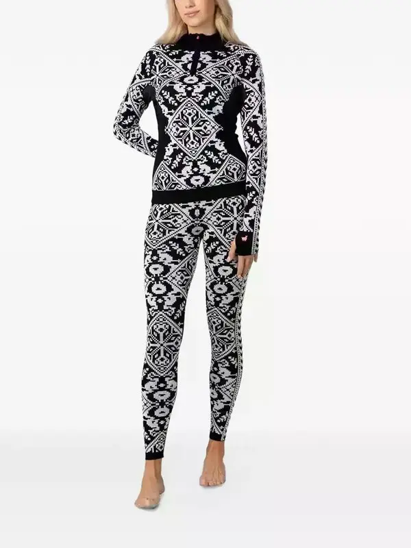 Kari Traa Saga Geometric-pattern Half-zip Base Layer