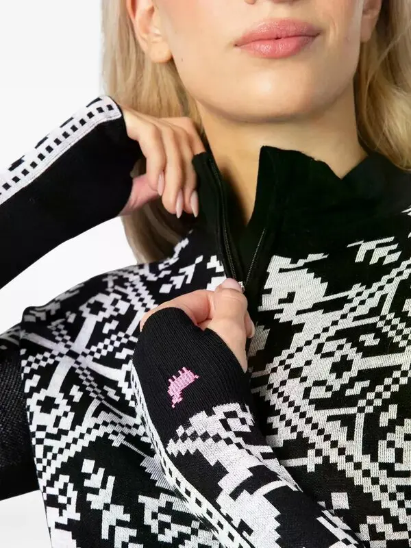 Kari Traa Saga Geometric-pattern Half-zip Base Layer