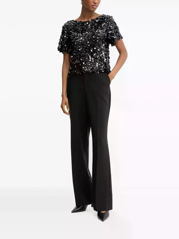 HAVEONE Sequin-embellished Short-sleeve Top