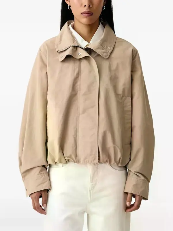 Marc O'polo High-neck Zip-up Bomber Jacket - Neutrals