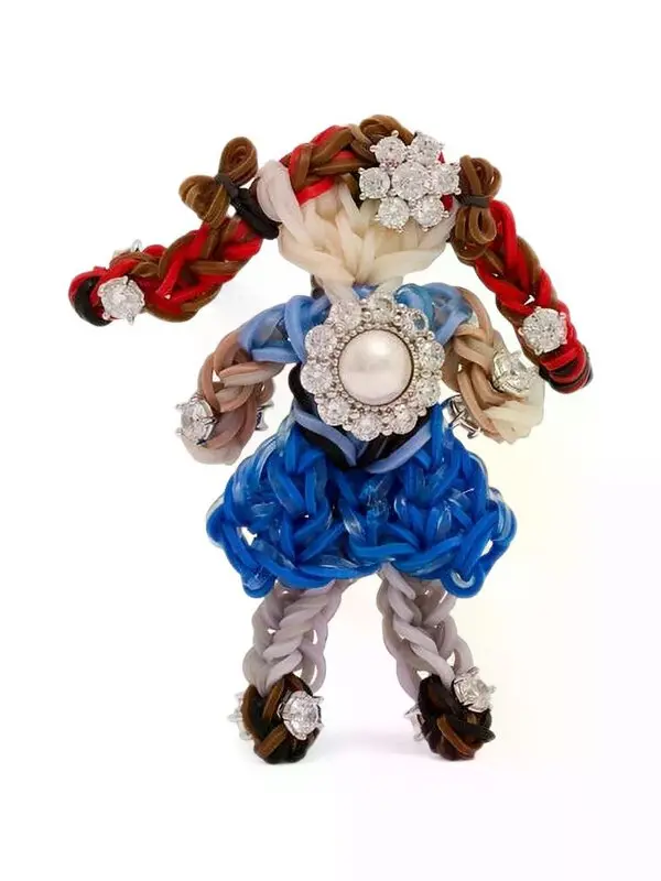 SHUSHU/TONG Woven Girl-motif Brooch - Silver