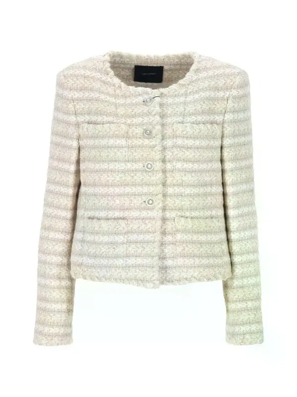 THELAURENT Tweed Frayed-edge Jacket
