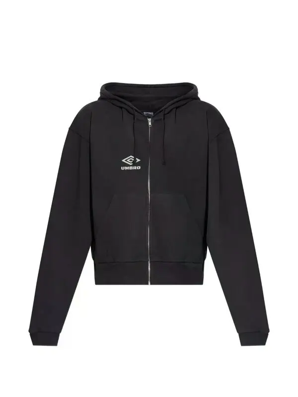 UMBRO Logo-embroidered Zip-up Hoodie