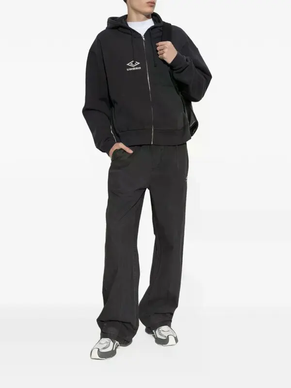 UMBRO Logo-embroidered Zip-up Hoodie