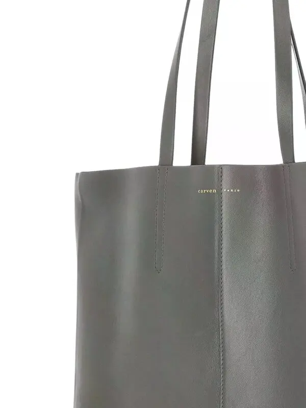 Carven Jean Logo-embossed Leather Tote Bag