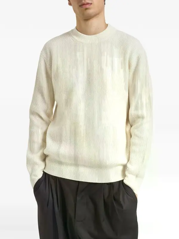 LES DEUX Crewneck Ribbed-knit Sweater
