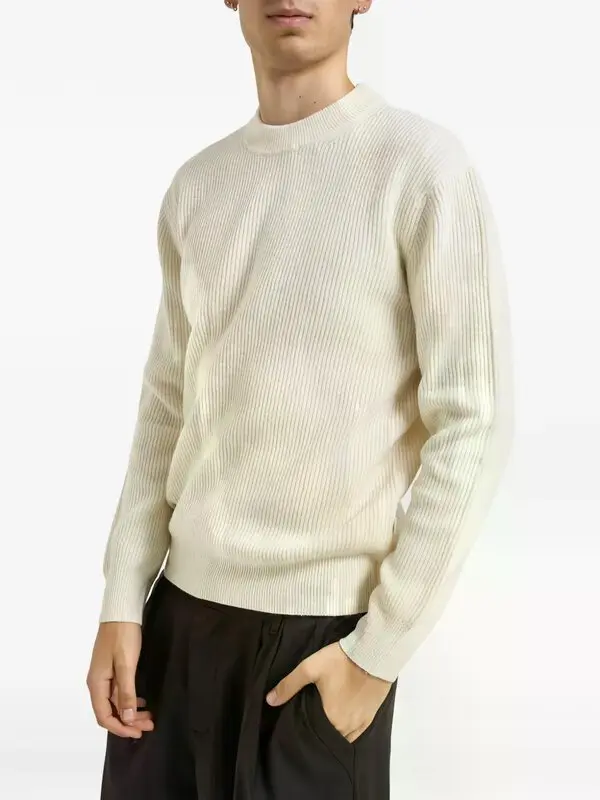 LES DEUX Crewneck Ribbed-knit Sweater