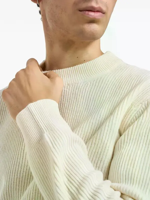 LES DEUX Crewneck Ribbed-knit Sweater