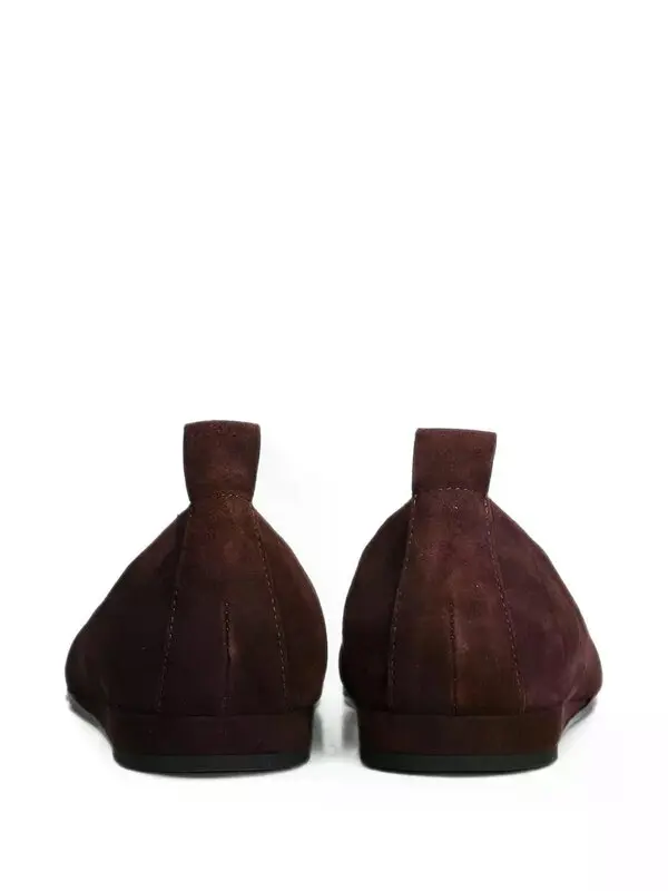 BIANCADI Suede Square-toe Ballet Flats