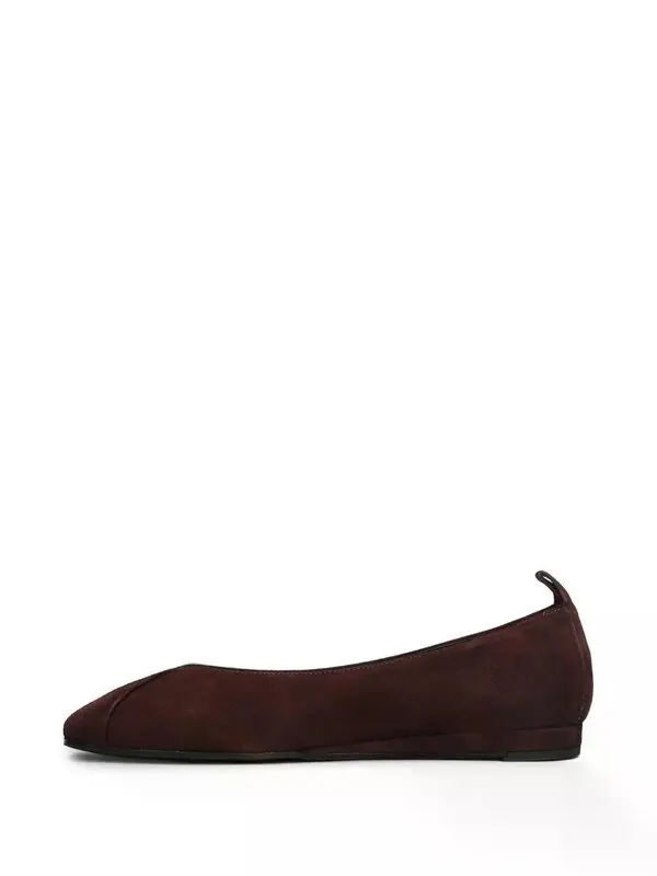 BIANCADI Suede Square-toe Ballet Flats