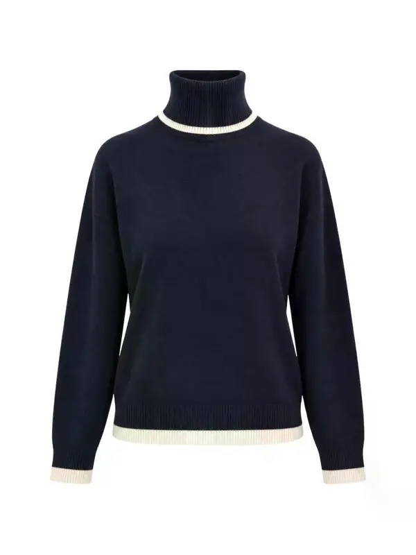 Seventy 19 70 Roll-neck Contrast-trim Sweater - Blue