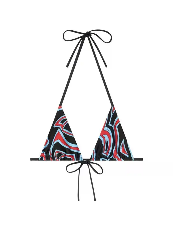 Emilio Pucci Labirinto-print Bikini Top - Black