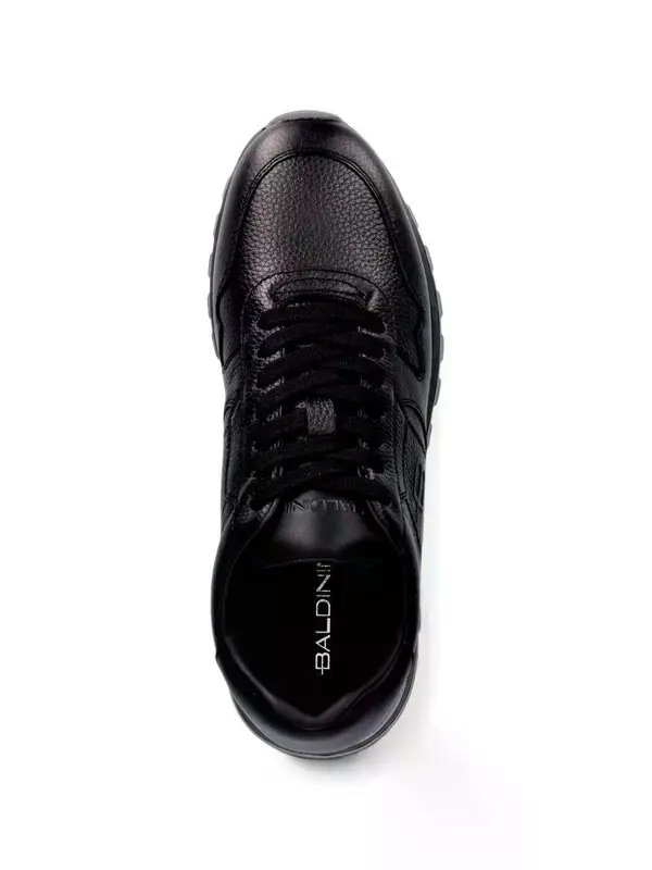 BALDININI Logo-embossed Grained Leather Sneakers