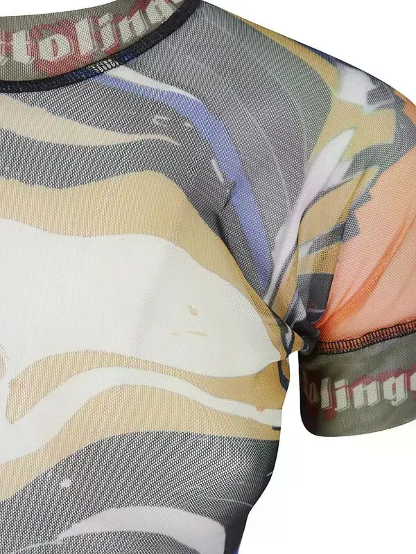 Ottolinger Psychedelic-print Mesh T-shirt