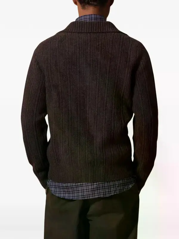 BALLANTYNE Ribbed-knit Half-zip Sweater