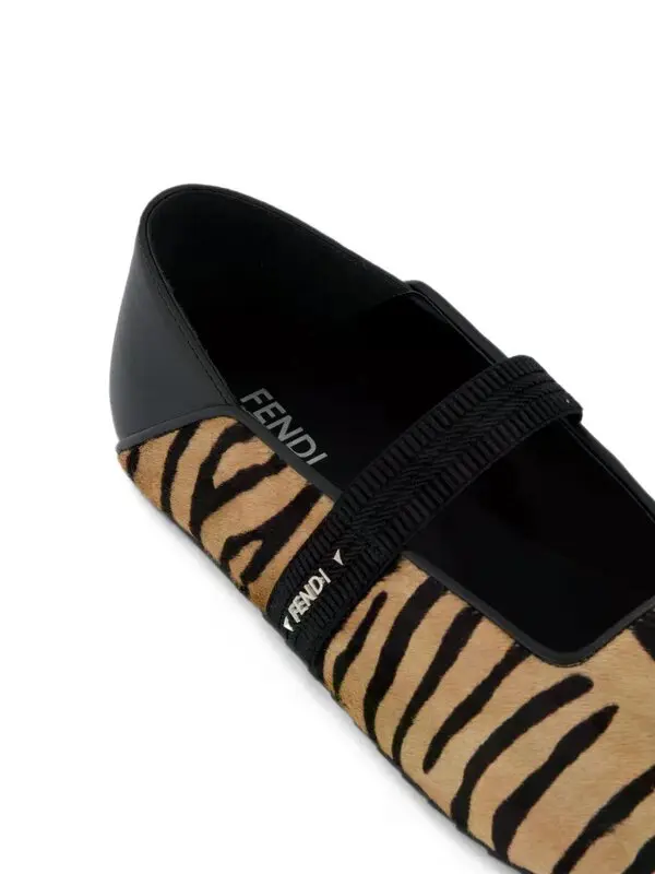 Fendi Academia Animal-print Ballet Flats